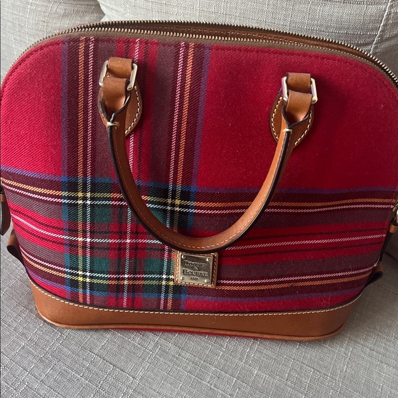 Dooney & Bourke | Bags | Dooney Bourke Red And Brown Plaid Satchel ...